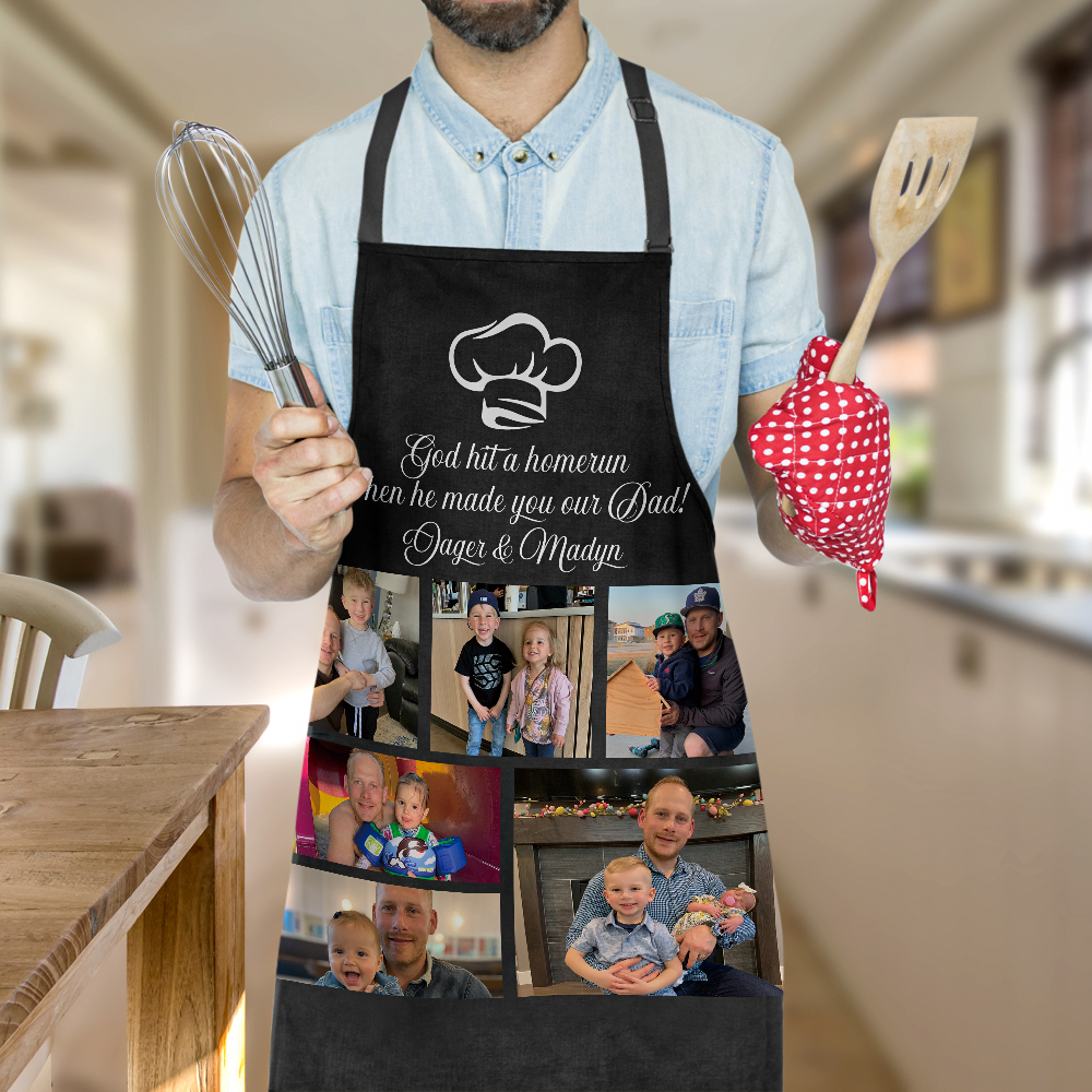 Personalized Photo Apron Custom Text Kitchen Cooking Chef Apron for Men ...